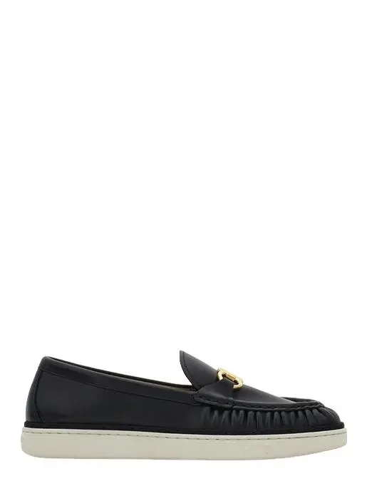FERRAGAMO Gancini Ornament Loafer - Black