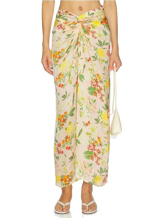 Verandah Hand Draped Floral Skirt - Multi