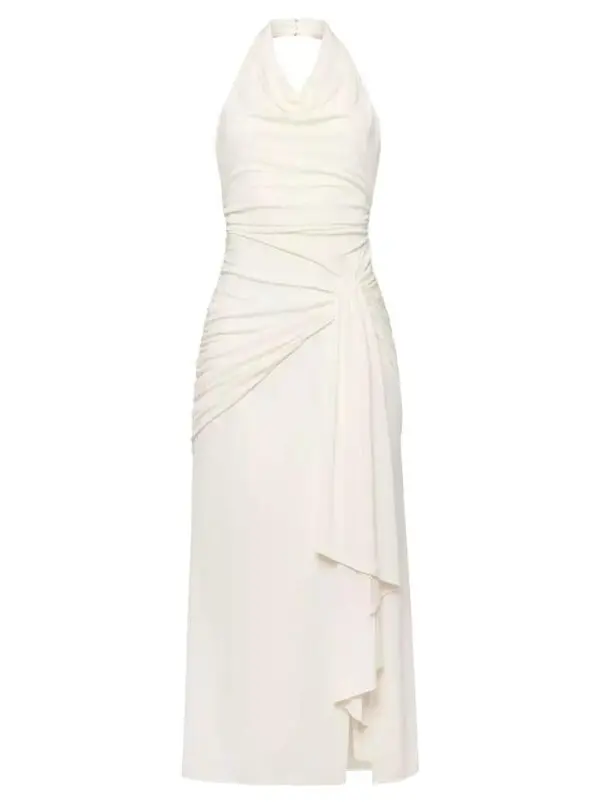 Cinq À Sept Kaia Ruched Draped Dress - Neutrals