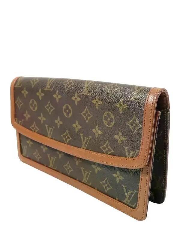 LOUIS VUITTON Monogram Canvas Dame Clutch Bag - Brown