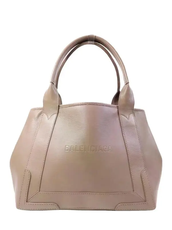 Balenciaga Navy Cabas Leather Tote Bag - Neutrals