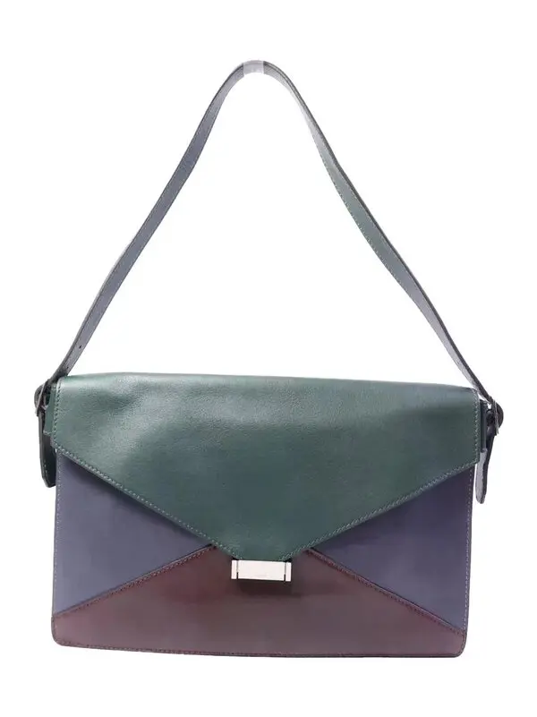 Celine Colour-block Design Shoulder Bag - Red
