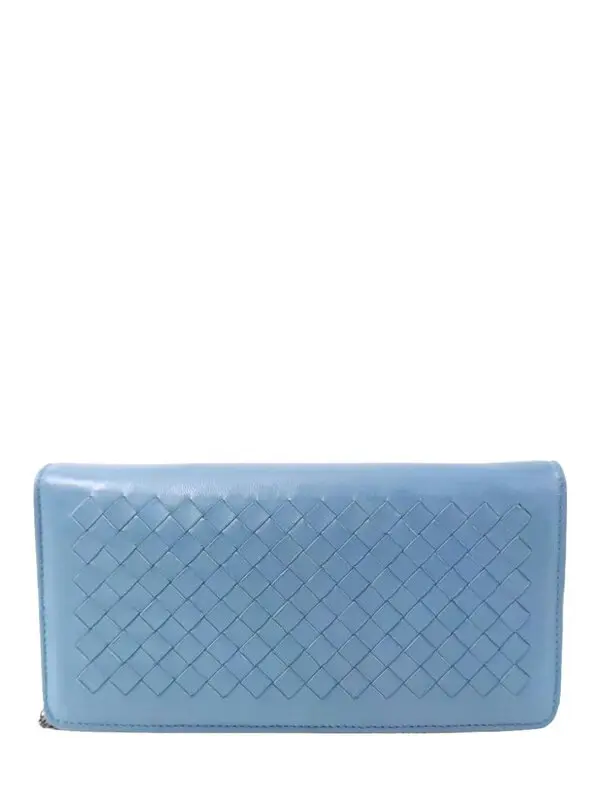 Bottega Veneta Intrecciato Chain Clutch Bag - Blue
