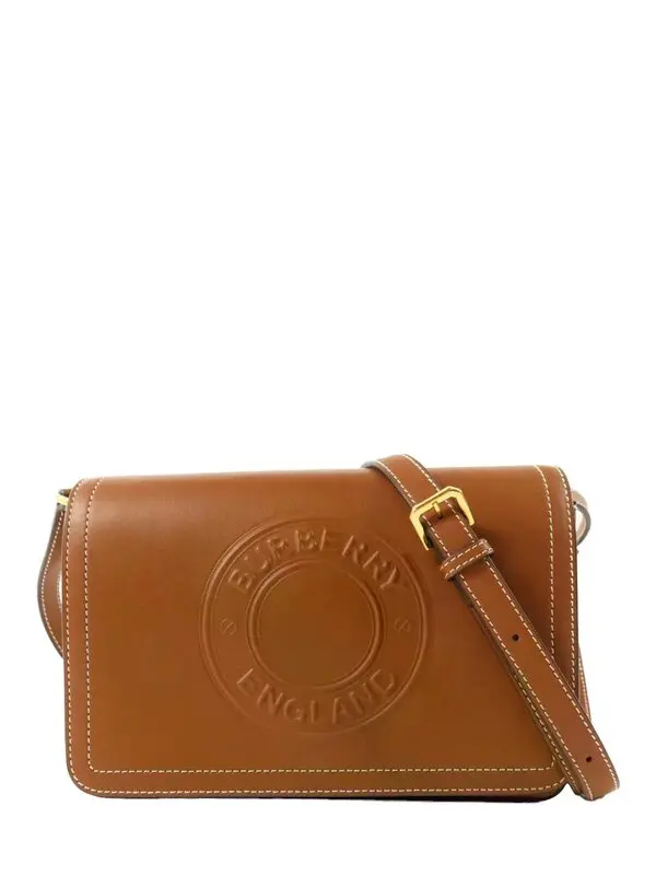 Burberry Hampshire Logo-embossed Calfskin Crossbody Bag - Brown
