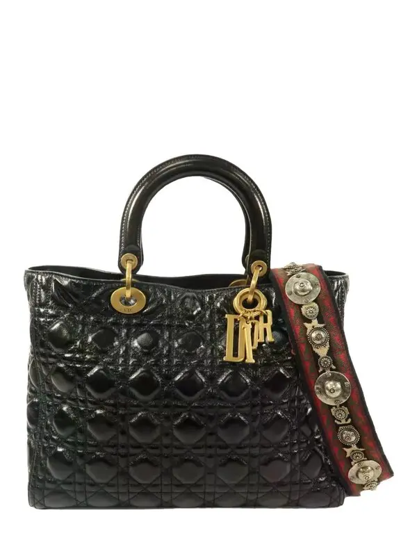 Dior Lady Cannage Shoulder Bag - Black