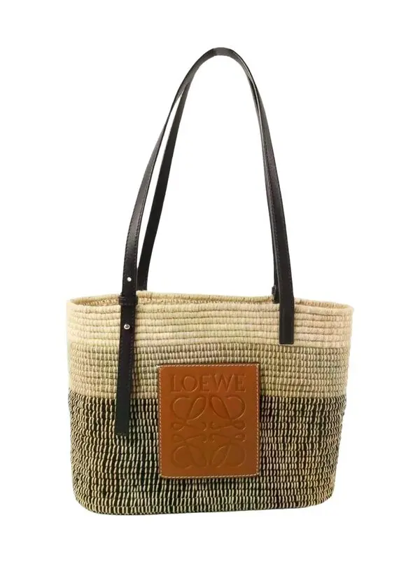 Loewe Raffia Square Basket Tote Bag - Neutrals