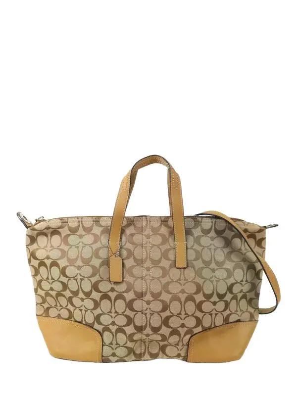 COACH VINTAGE Signature Logo Detail Tote Bag - Neutrals