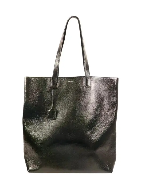 Saint Laurent Bold Crinkled-leather Tote Bag - Black