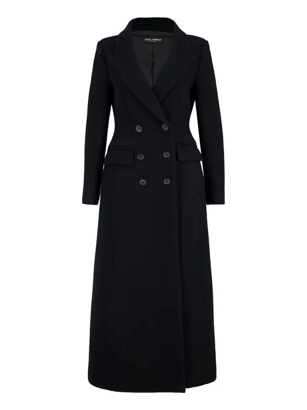 Dolce & Gabbana Double-breasted Wool Coat - Black