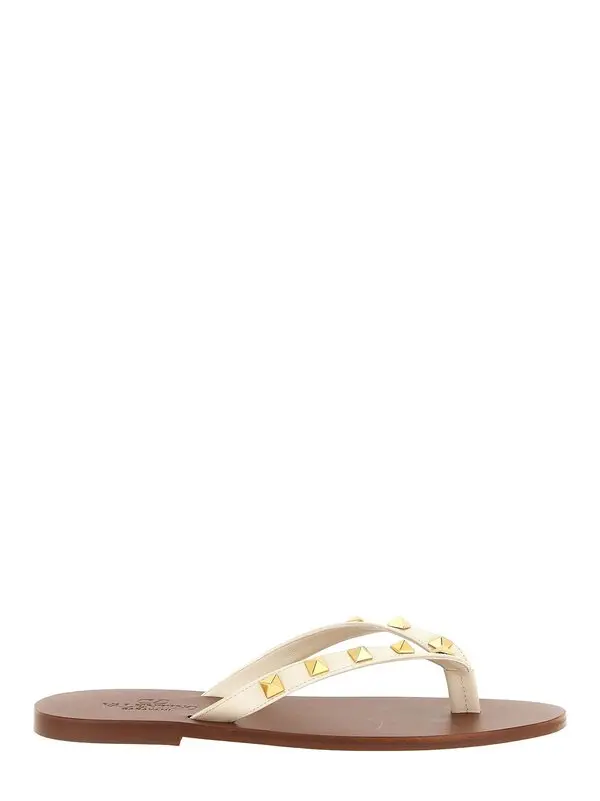 Valentino Garavani Rockstud Thong Sandals - White