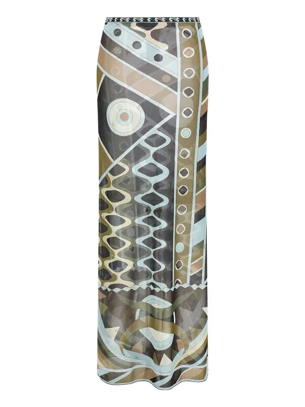 Emilio Pucci Vivara' Print Tulle Maxi Skirt - Multicolor