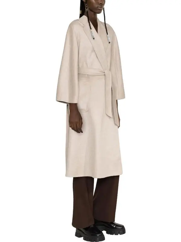 Max Mara Belted Cashmere Coat - Cream