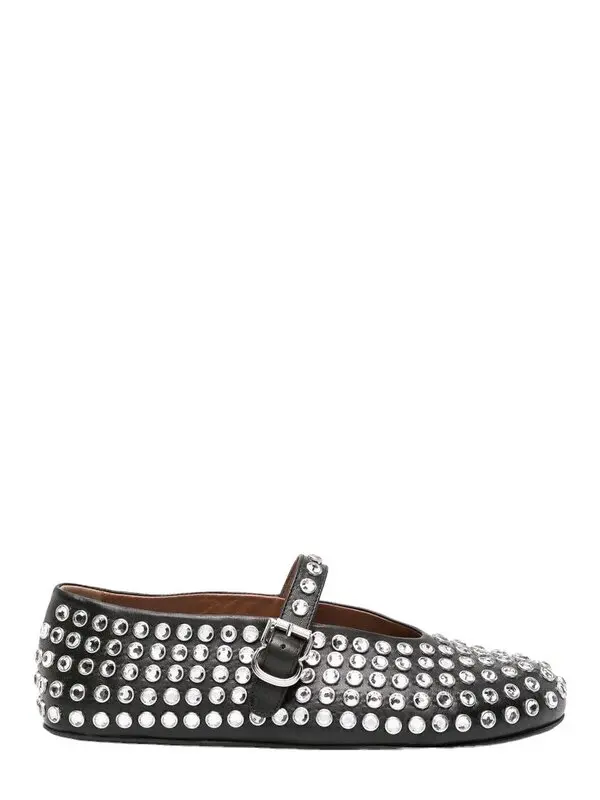 Alaïa Mesh Ballet Flats With Buckle Strap - Black