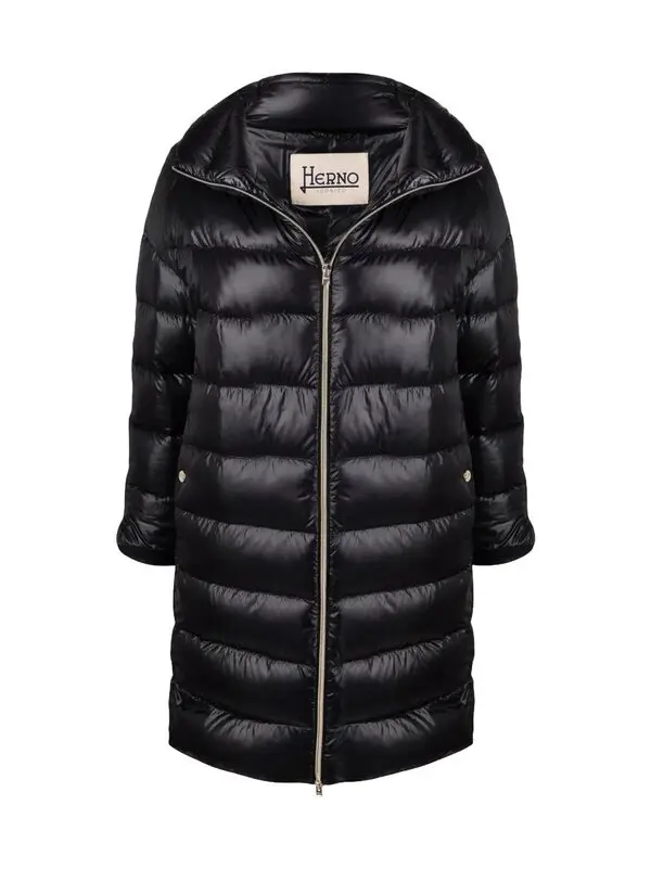Herno Padded Single-breasted Coat - Black