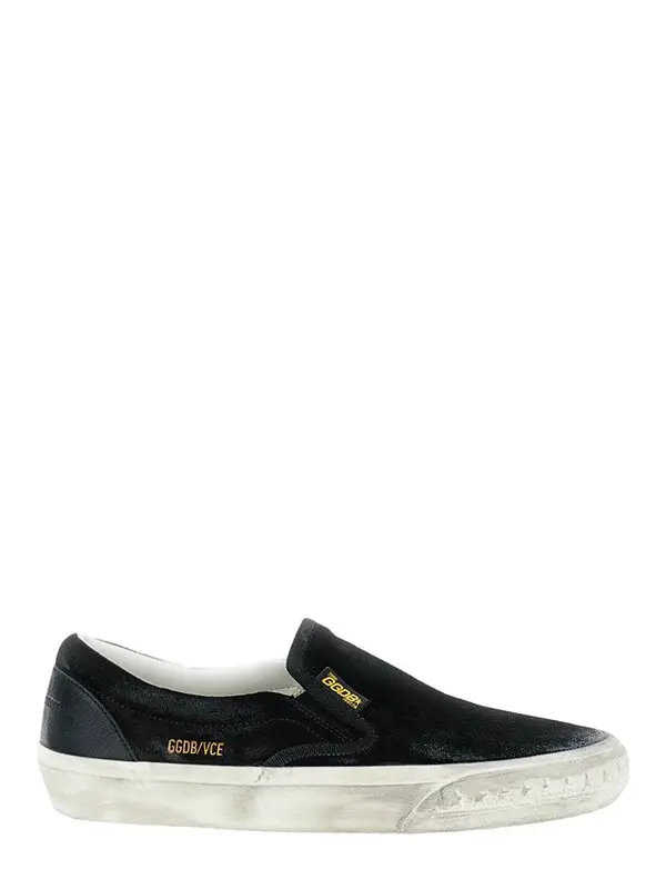 GOLDEN GOOSE Black Suede Slip-on Sneakers - Multicolor