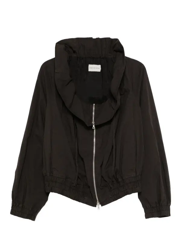 Dries Van Noten Cotton Blend Ruffled Jacket - Brown