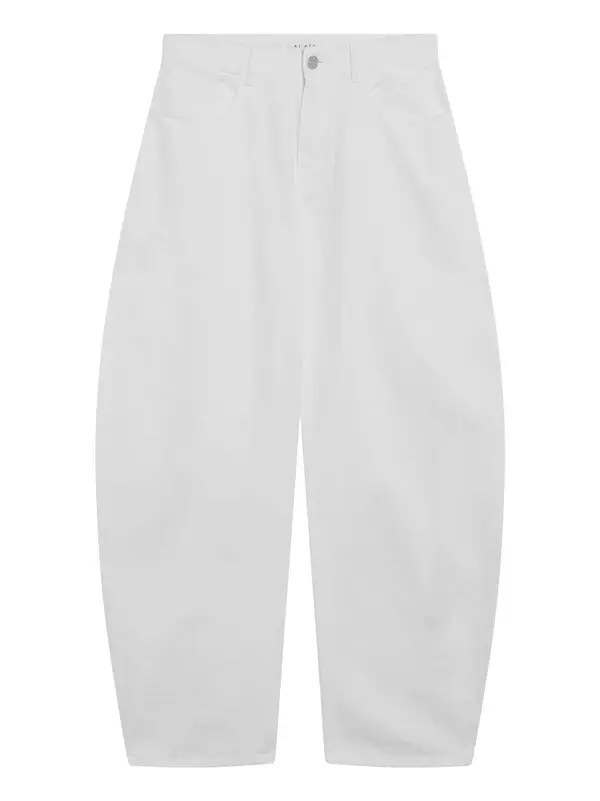 Alaïa Rounded Low-rise Jeans In Denim - White