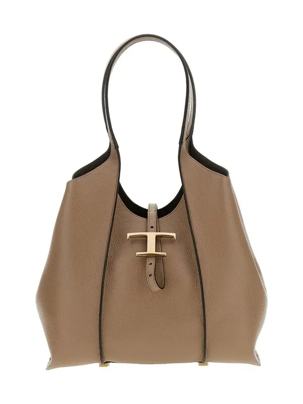 TOD'S Small T Timeless Shopping Bag In Soft Leather - Multicolor