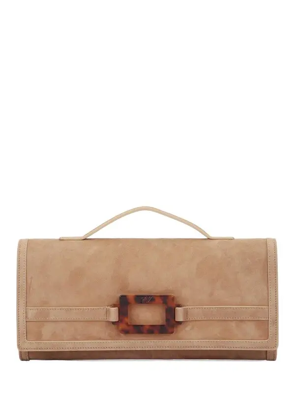 ROGER VIVIER Belle Vivier Hammered Leather Clutch With Chain Strap - Multicolor