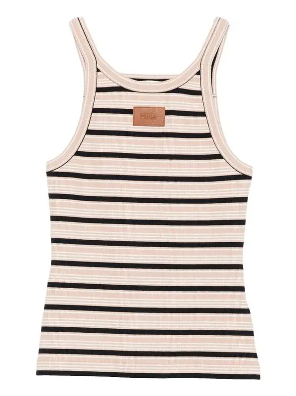 Fendi Ribbed Striped Tank Top - Multicolor