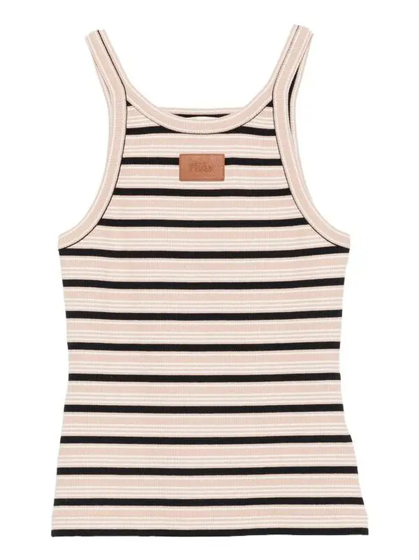 Fendi Ribbed Striped Tank Top - Multicolor