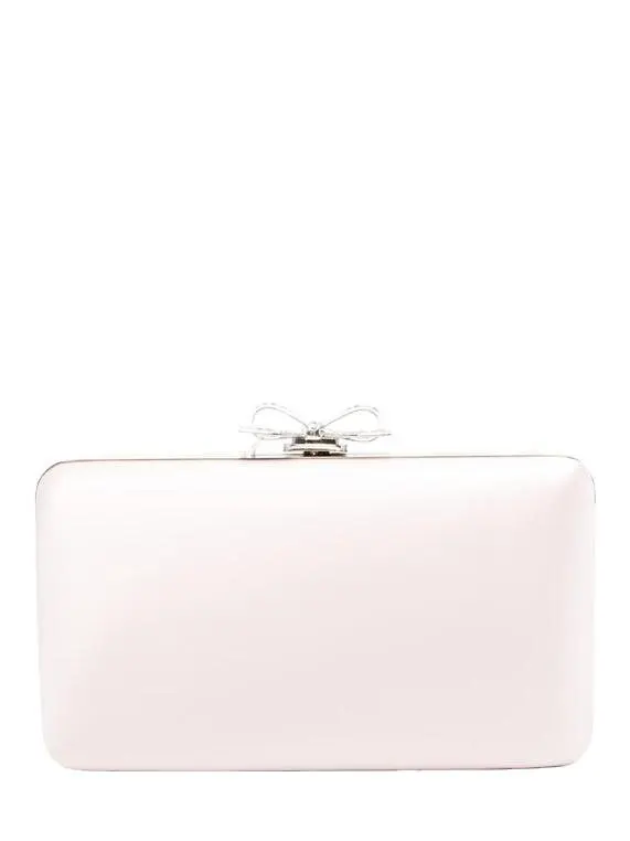 SELF-PORTRAIT Crystal Embellished Bow Clutch Bag - Pink