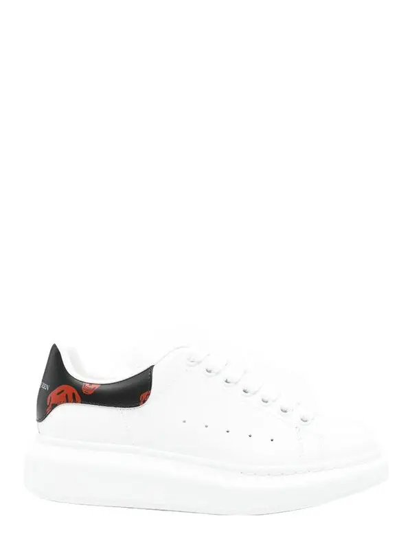 Alexander McQueen Leather Skull Detail Sneakers - White