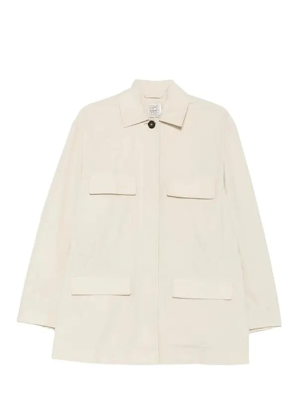 TOTEME Military Coat With Drawstring Waist - Cream