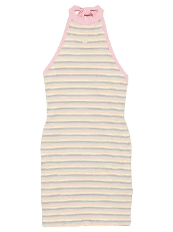 Amiri Ribbed Knit Halterneck Mini Dress - Pink
