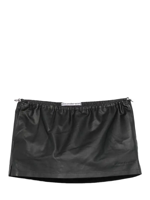Alexander Wang Lambskin Straight Skirt With Silver-tone Hardware - Black