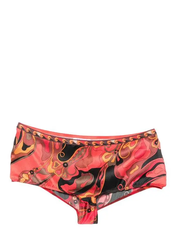 Emilio Pucci Printed Silk Blend Boxer Shorts - Red
