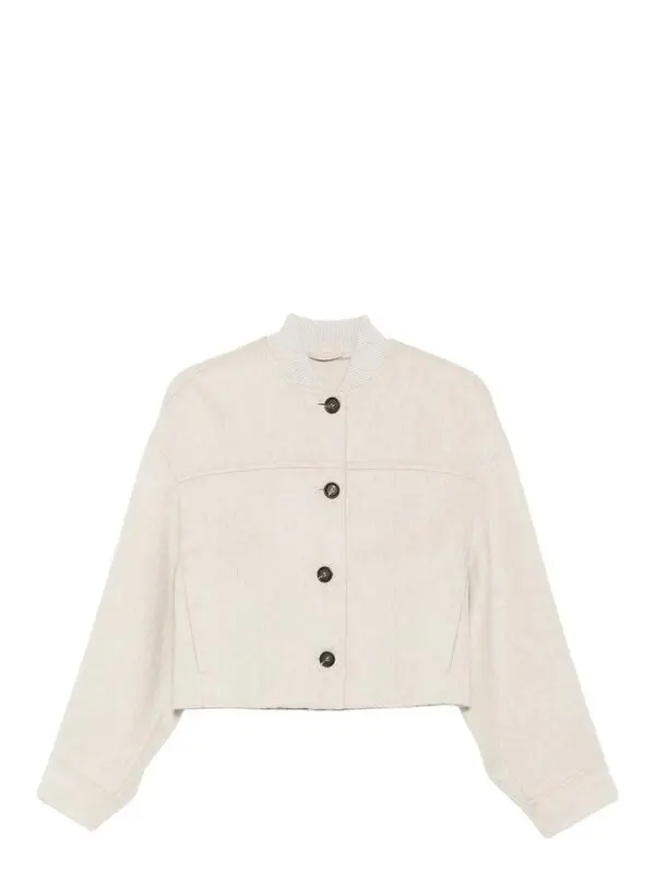 Brunello Cucinelli Cropped Jacket - Cream