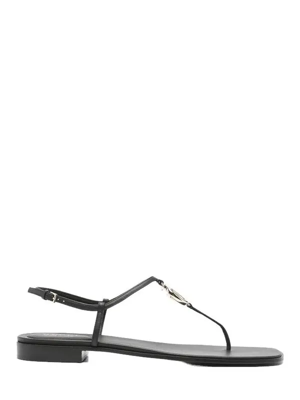 Gucci Interlocking Gg T-strap Sandals - Black