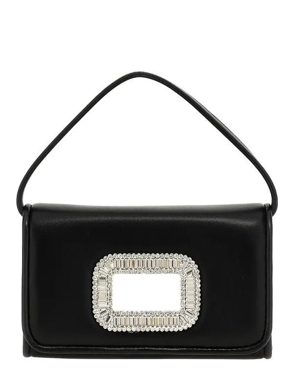ROGER VIVIER Pilgrim Micro Handbag With Embellished Clasp - Black