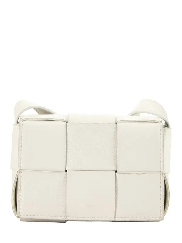 Bottega Veneta Maxi Intrecciato Candy Cassette Crossbody Bag - White