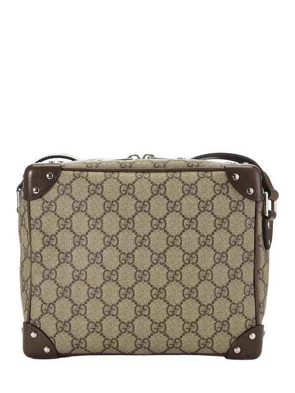 Gucci Gg Supreme Studded Shoulder Bag - Beige