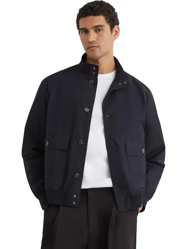 REISS Latent Technical Bomber Jacket - Navy