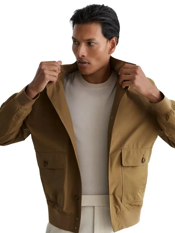 REISS Latent Jacket - Taupe Brown