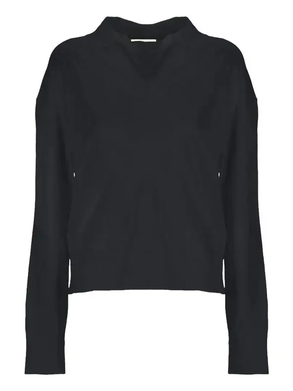 OLIVER LATTUGHI Long Sleeve V-neck T-shirt - Blue