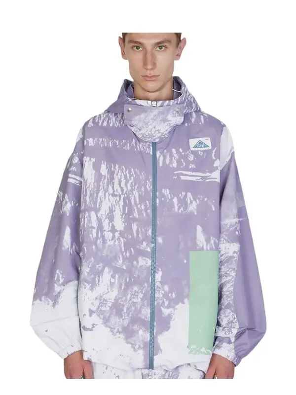 OAMC Tie-dye Logo Patch Zip-up Hooded Jacket - Multicolor