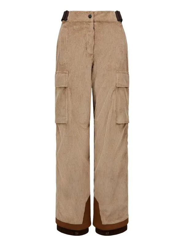 Moncler Padded Technical Corduroy Ski Trousers - Light Brown