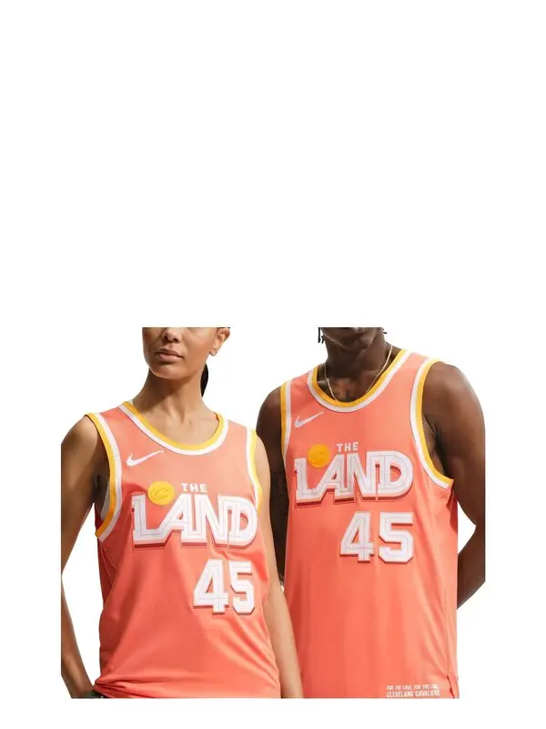 Nike Dri-fit Adv Nba Donovan Mitchell Authentic Cleveland Cavaliers City Edition Jersey - Orange Frost