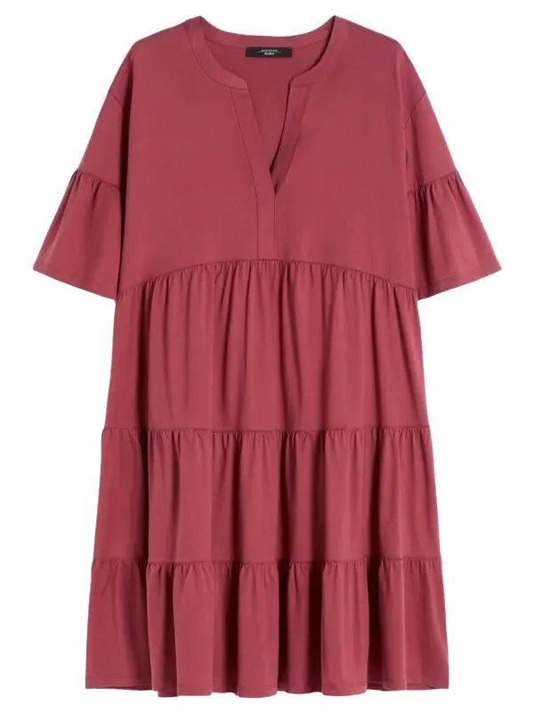 Max Mara Cotton Jersey Kaftan Dress - Cherry Red
