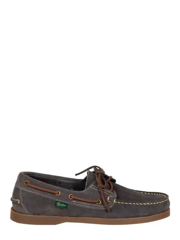 Paraboot Round-toe Suede Boat Shoes - Black
