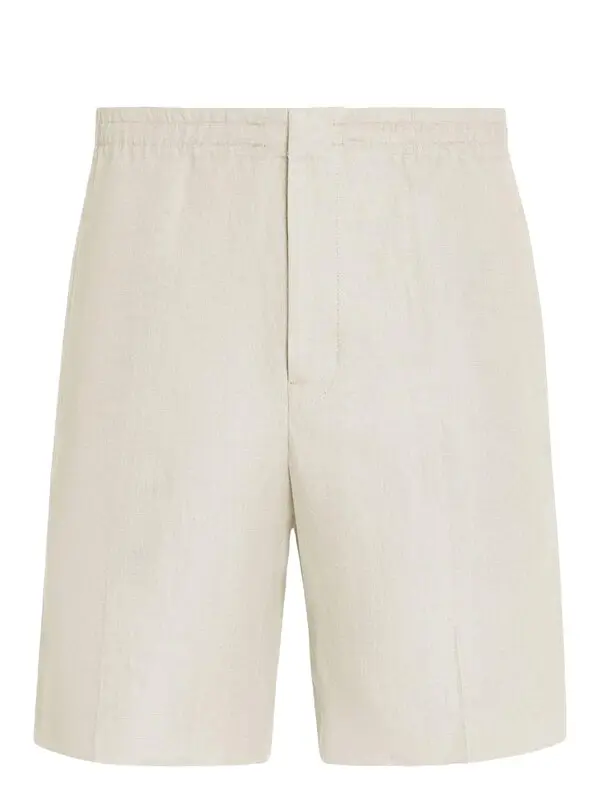Zegna Oasi Lino Linen Shorts - Off White