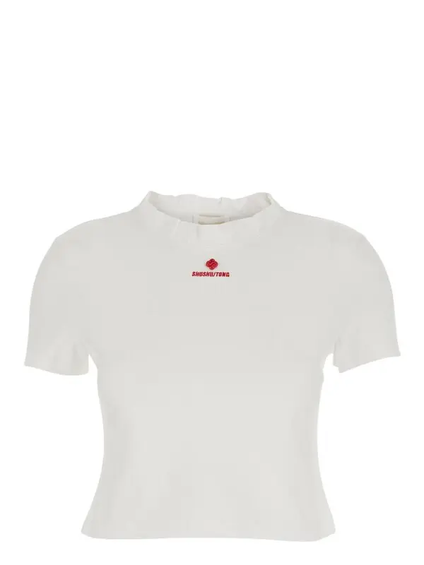 SHUSHU/TONG Wave Collar Logo T-shirt - No