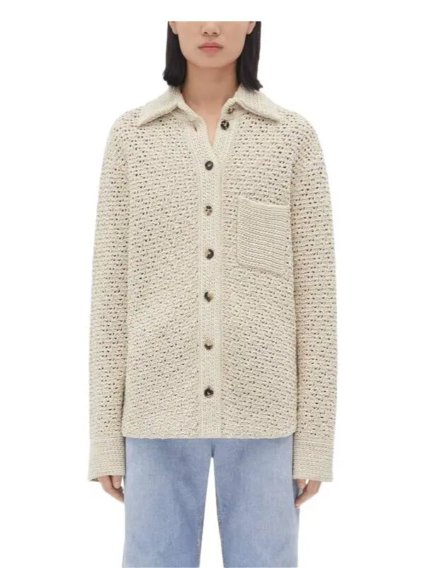 Bottega Veneta Crochet Knit Shirt - White