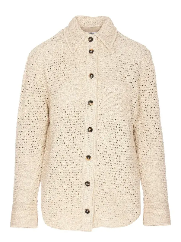 Bottega Veneta Crochet Knit Shirt - White
