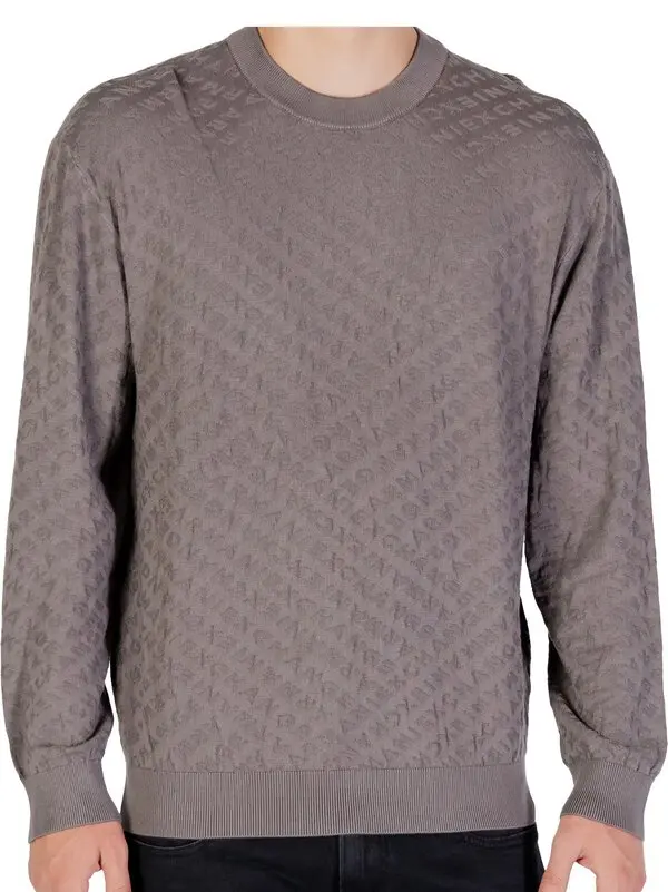 Armani Exchange Textured Long-sleeve Knitted Shirt - Gray
