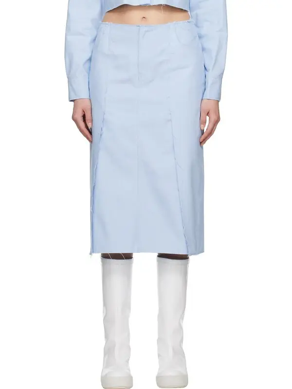 Raf Simons High-waisted Denim Midi Skirt - Blue
